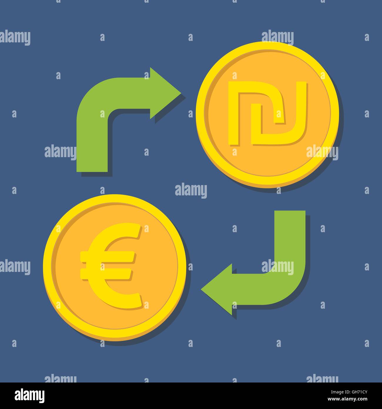 Currency exchange. Euro and Shekel. Vector illustration Stock Vector ...