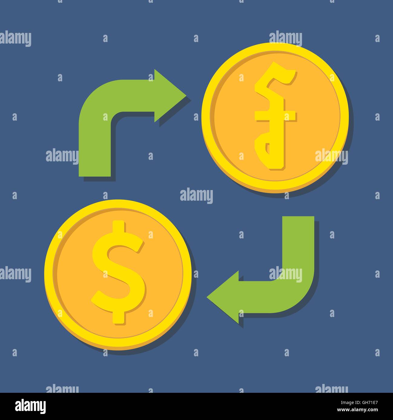 Currency exchange. Dollar and Riel. Vector illustration Stock Vector ...