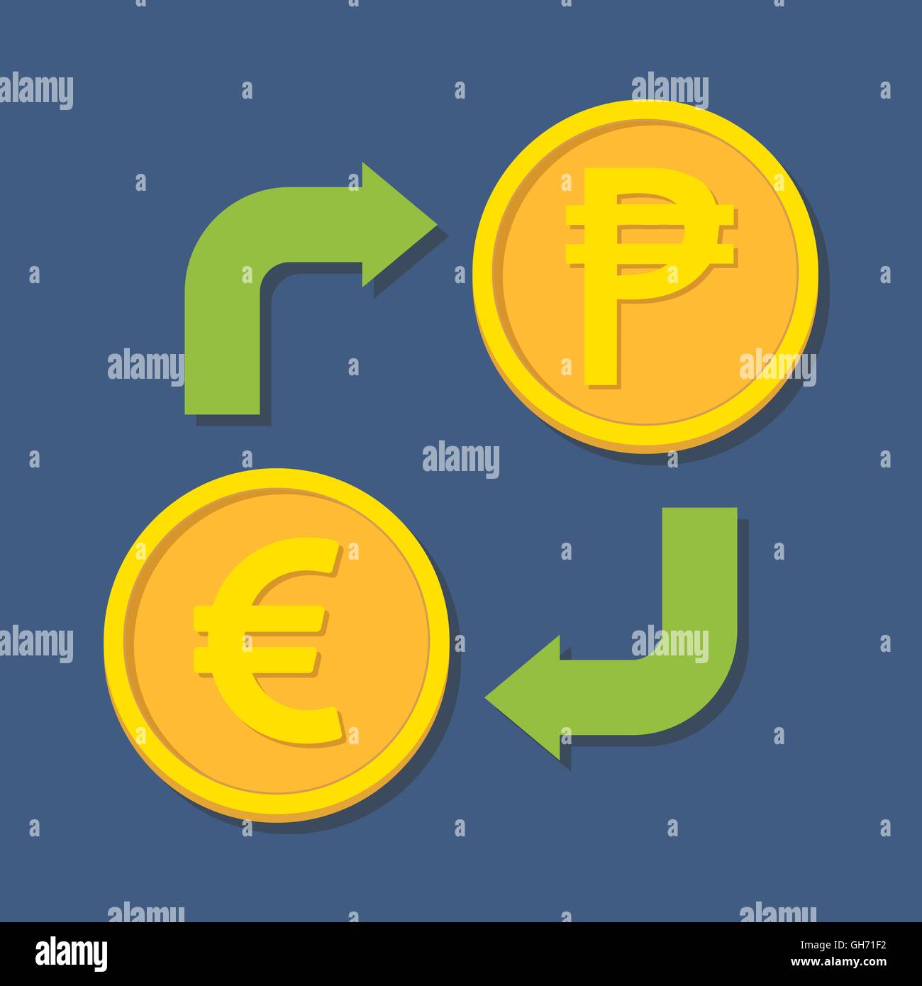 Currency exchange. Euro and Peso. Vector illustration Stock Vector ...