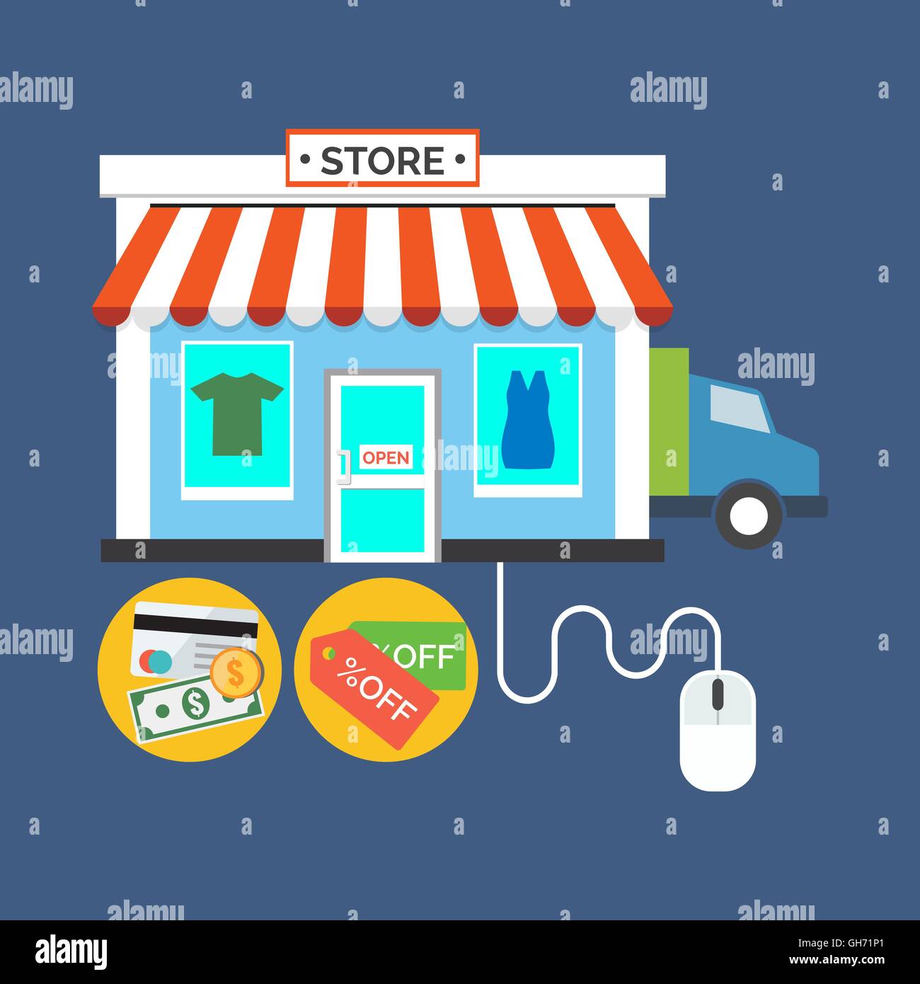 Global online store Stock Vector Images - Alamy