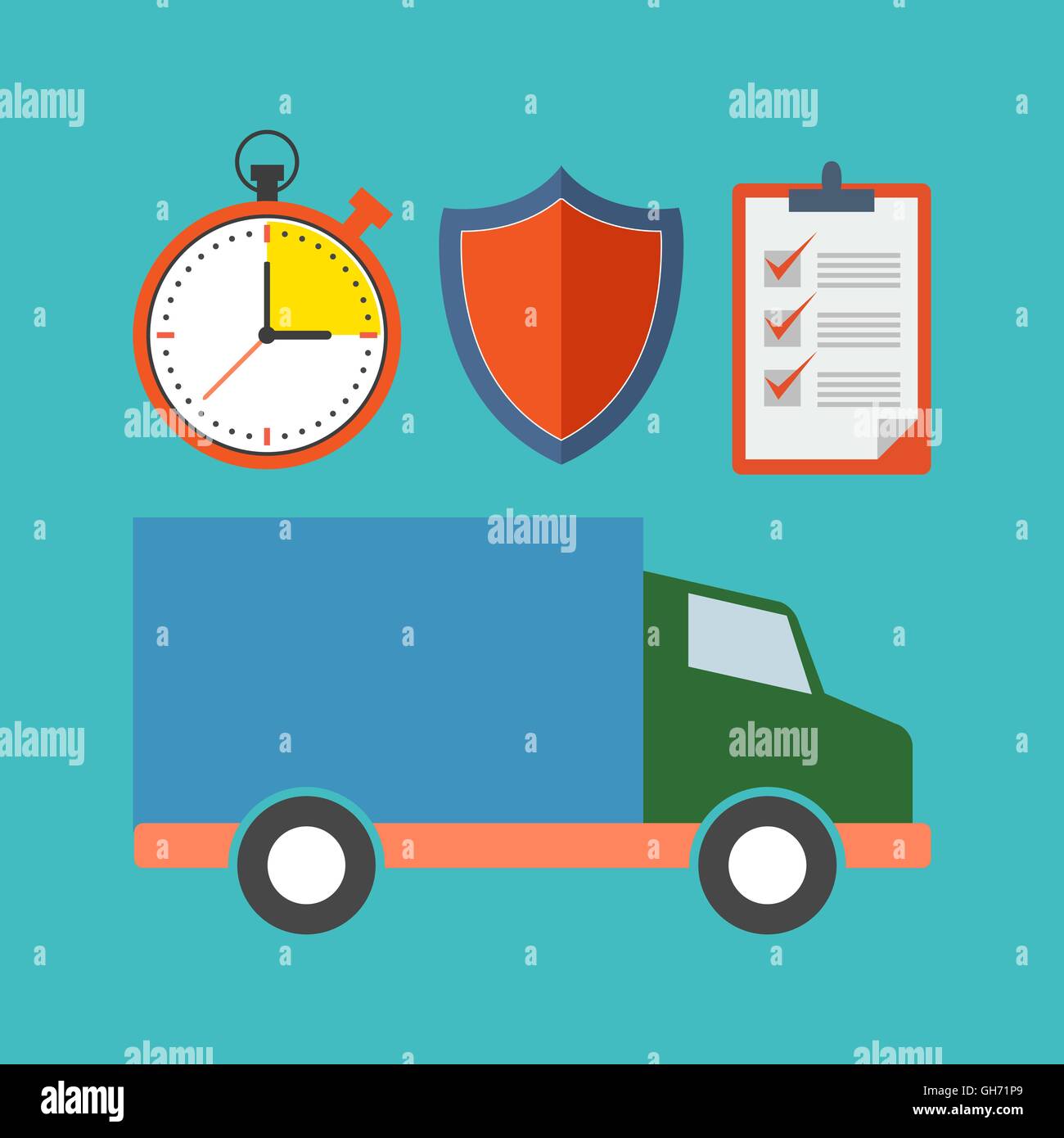 Delivery service concept. Flat design stylish. Isolated on color ... Delivery service concept. Flat design stylish. Isolated on color ...