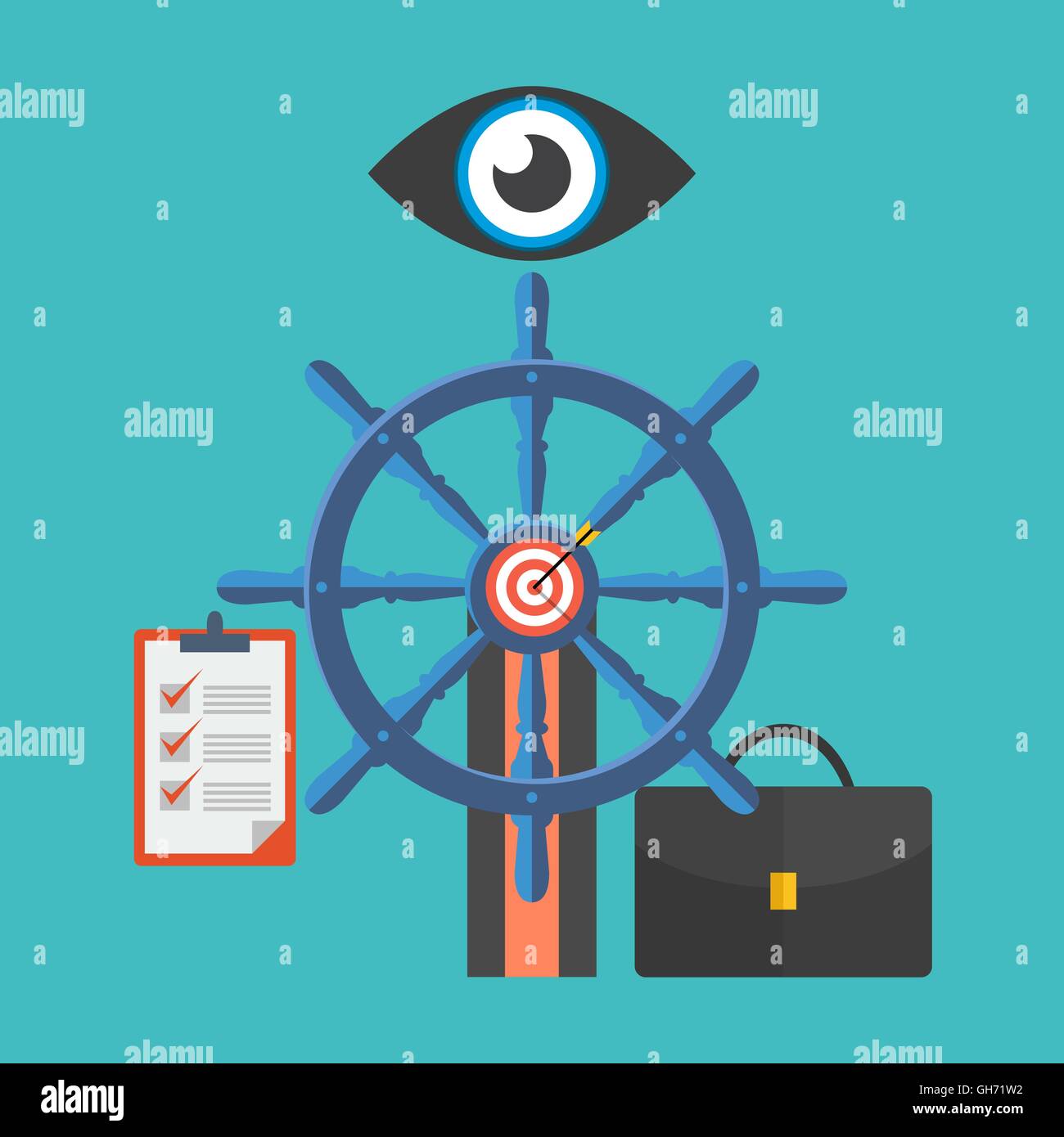 Management concept. Flat design stylish. Isolated on color background ... Management concept. Flat design stylish. Isolated on color background ...