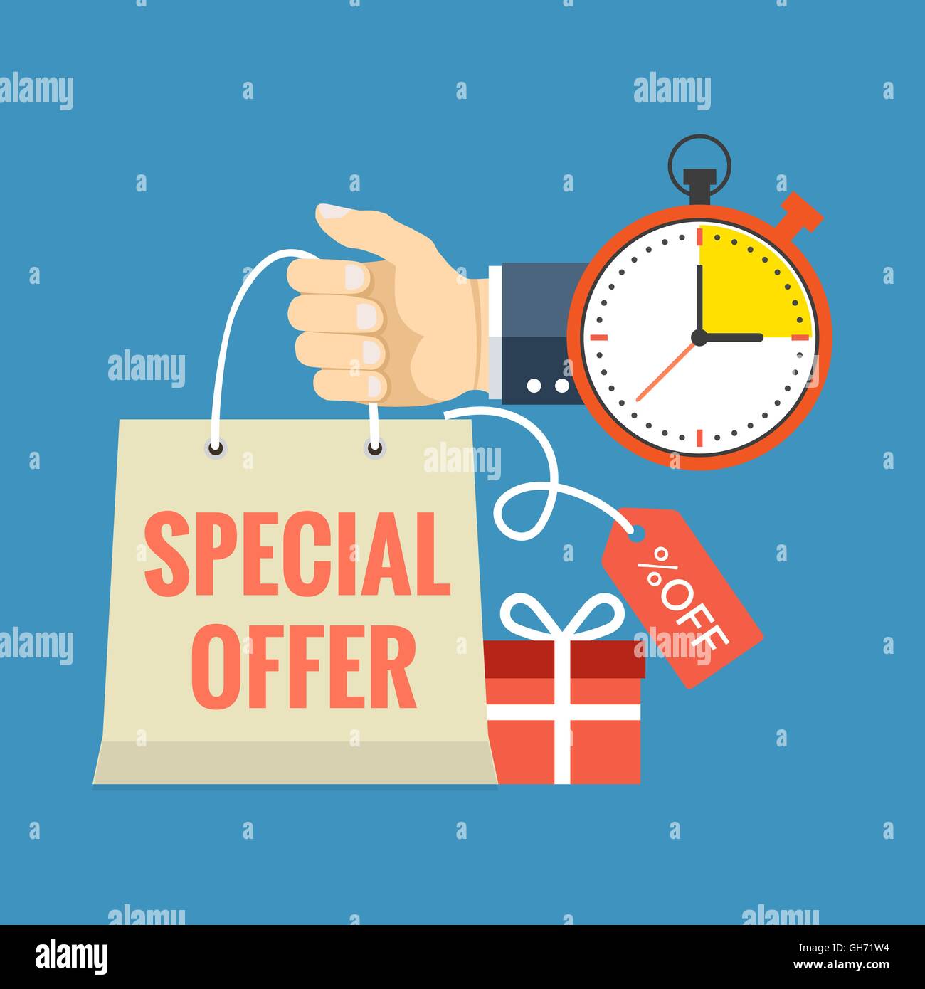 Limited time special offer concept. Flat design stylish. Isolated on ... Limited time special offer concept. Flat design stylish. Isolated on ...