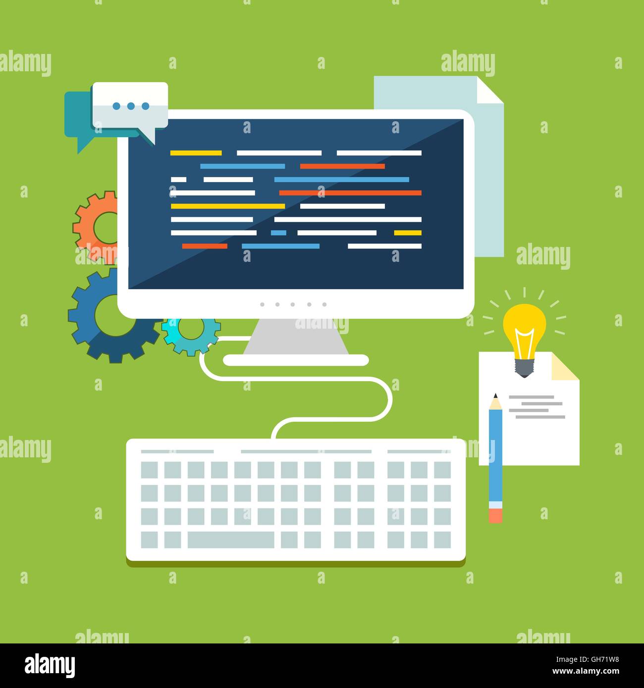 Programming coding flat concept vector hi-res stock photography and ...