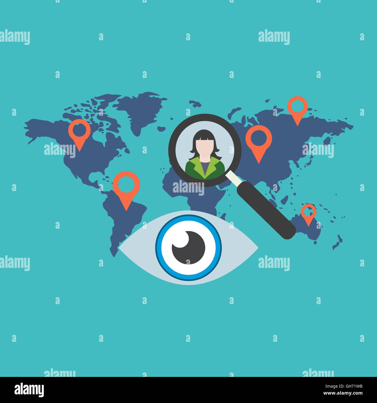 Employee search color icon Stock Vector Images - Alamy