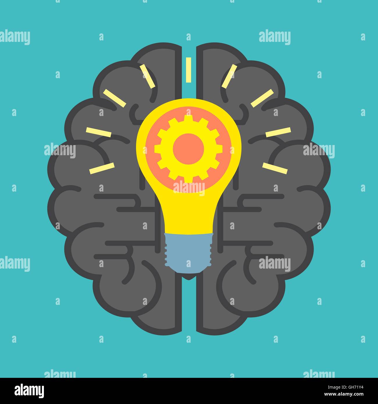 Creative idea concept. Flat design stylish. Isolated on color ... Creative idea concept. Flat design stylish. Isolated on color ...