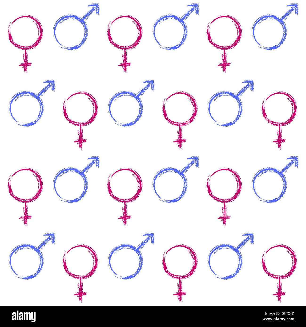 Abstract Seamless Pattern Male And Female Symbols Vector Illustration