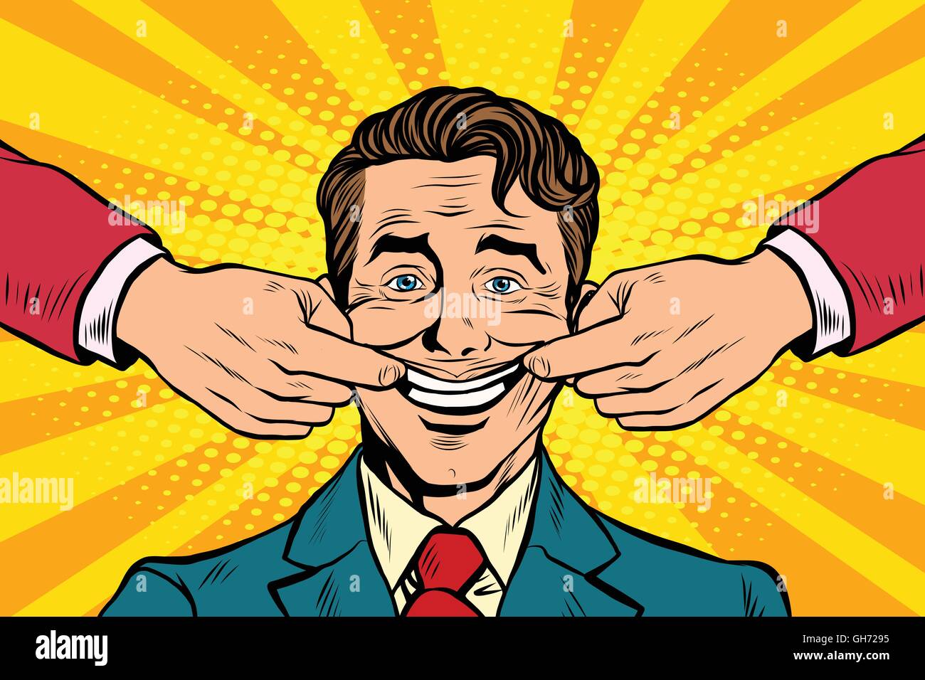 Man forced to smile Stock Vector Image & Art - Alamy