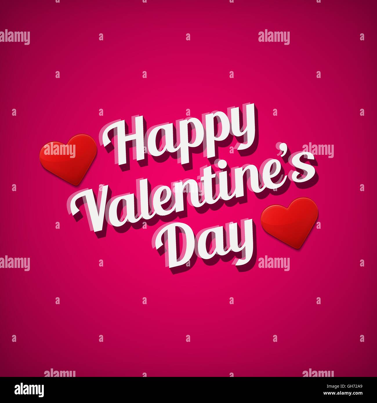 Valentine's day greetings card. White text over pink background. Vector ...