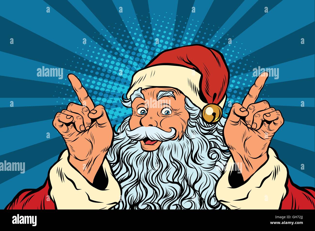 Santa claus gesture pointing finger Stock Vector Images - Alamy