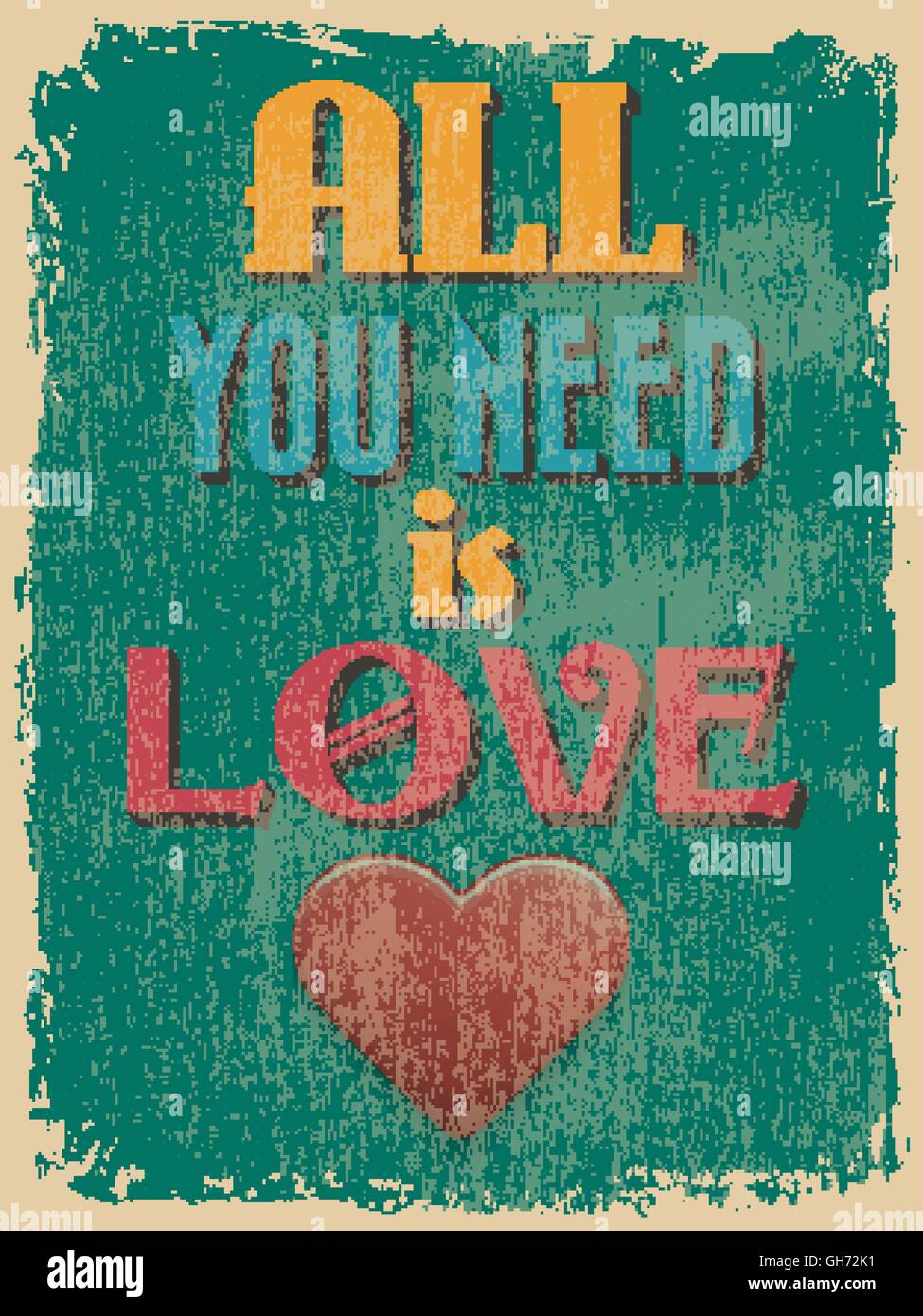 Vintage love poster hi-res stock photography and images - Alamy