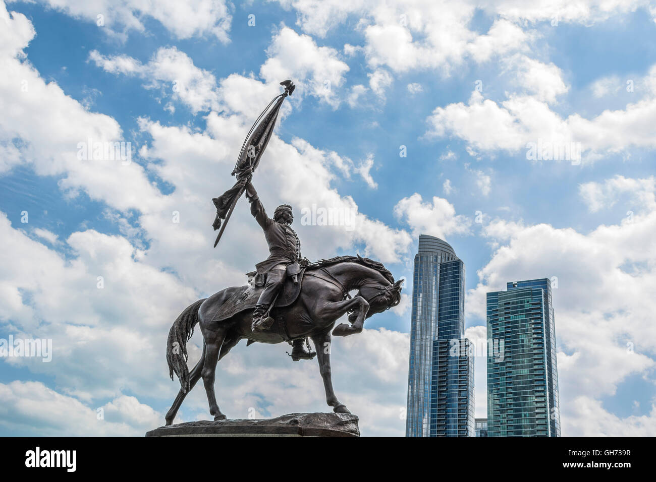 General John Logan Monument in Grant Park, Chicago, Illinois, USA Stock ...