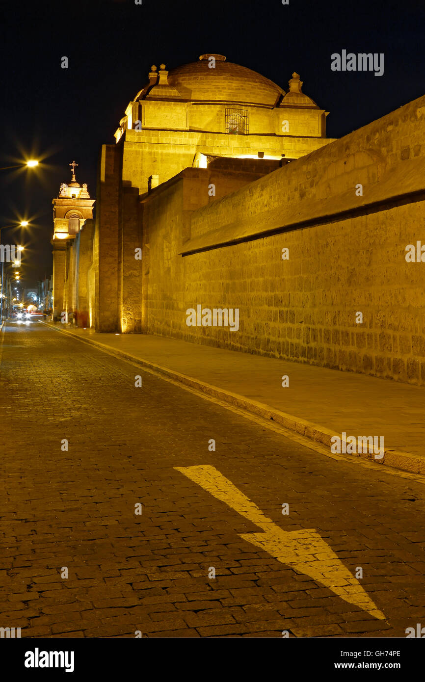Dome and bell tower, Santa Catalina (St. Catherine) Monastery, Arequipa ...