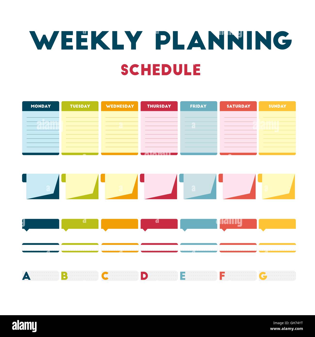 Weekly planning schedule Stock Vector Image & Art - Alamy