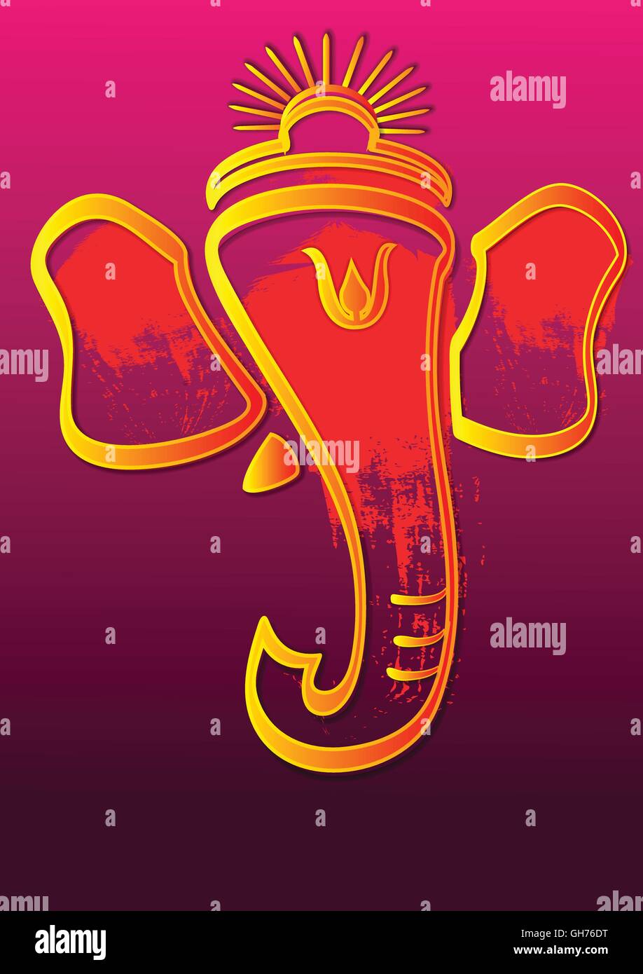 Hindu god ganesh painting Stock Vector Images - Alamy