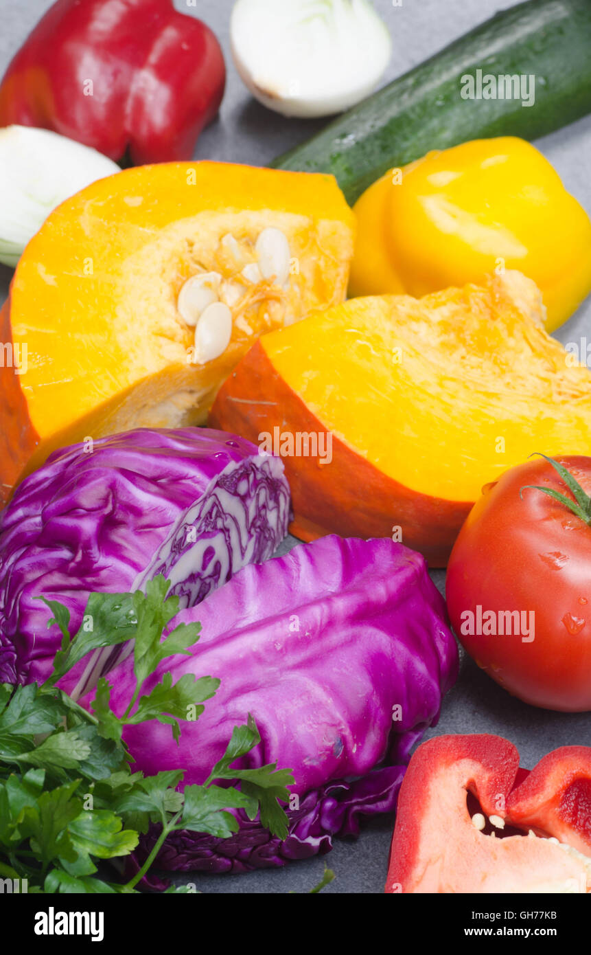 group of colorful summer vegetables Stock Photo - Alamy