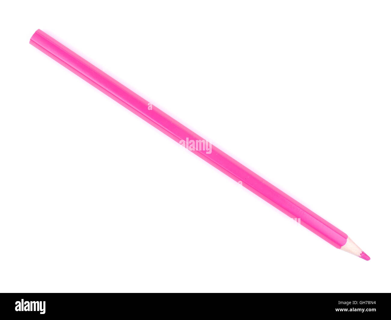 Pink pencil on white background Stock Photo - Alamy