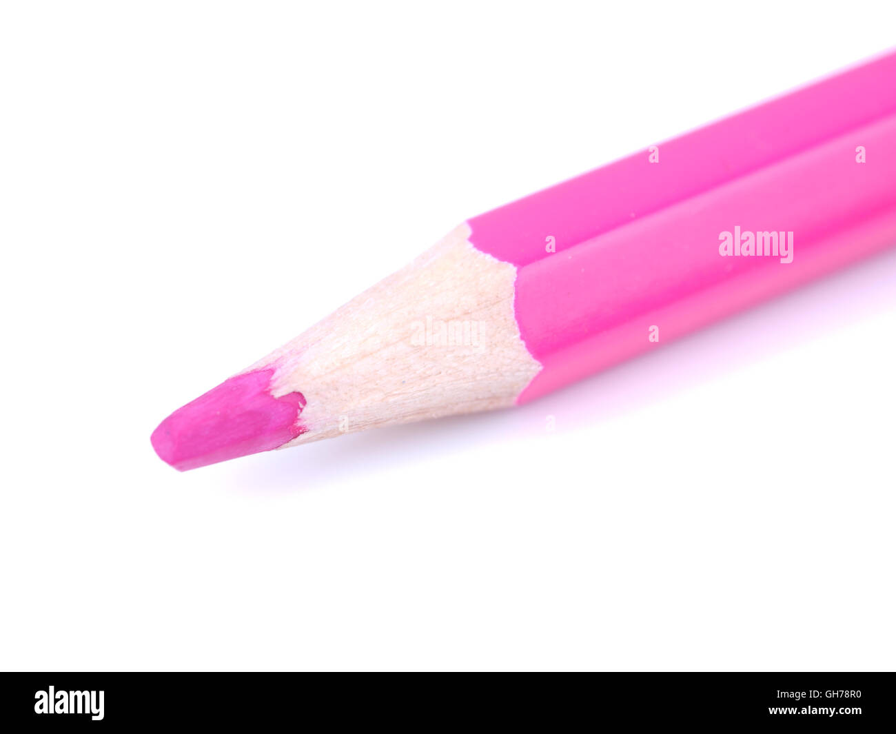 Pink pencil on white background Stock Photo - Alamy