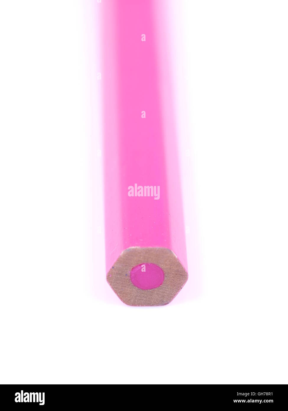 Pink pencil on white background Stock Photo - Alamy