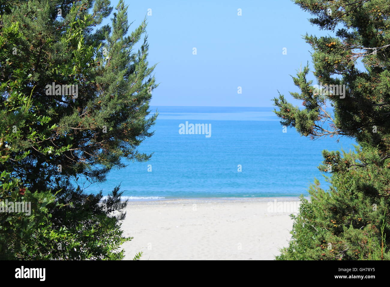 Beautiful beach caption, great sea view Stock Photo - Alamy
