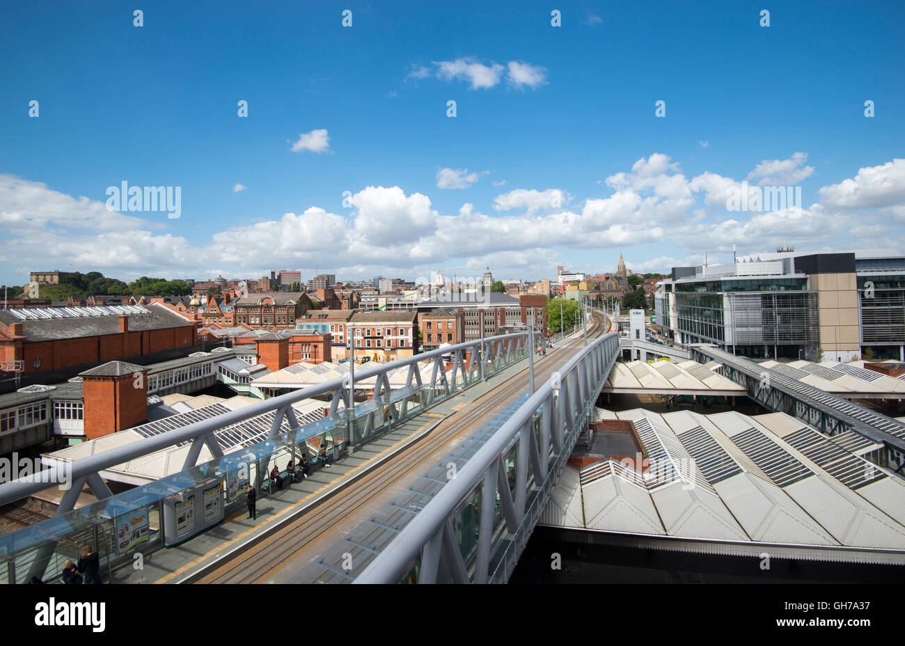 Tram line coming into Nottingham Train Station in Nottingham City ...