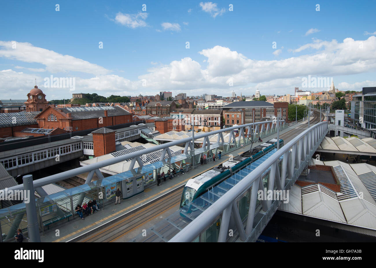 Tram line coming into Nottingham Train Station in Nottingham City ...