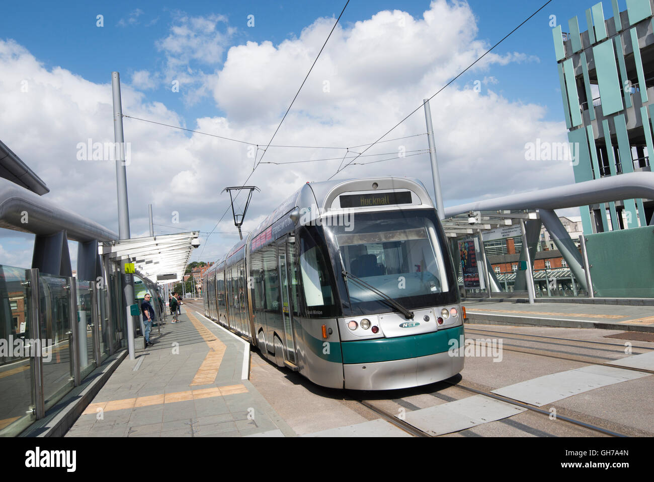 Tram stop at Nottingham Train Station in Nottingham City ...