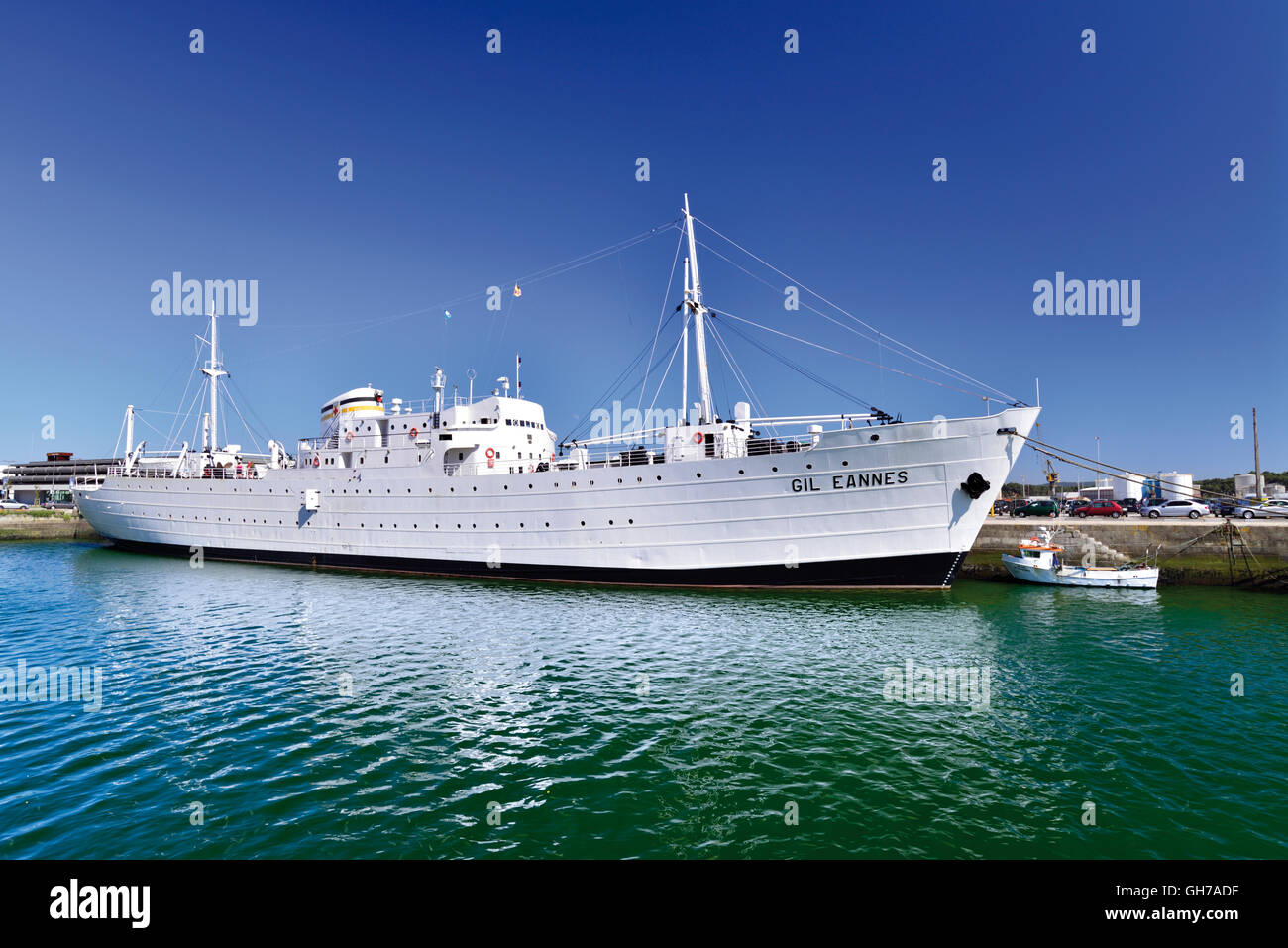 Portugal, Minho: External view of museum ship Gil Eannes at the harbor ...