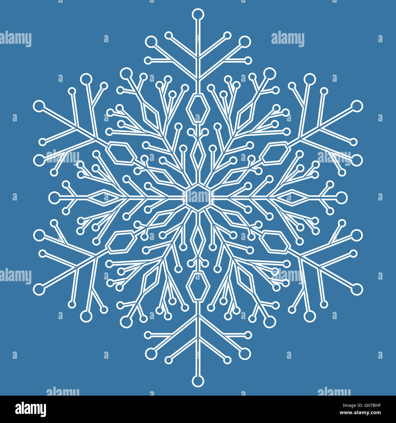 Pretty Round Snowflake Stock Photo - Alamy