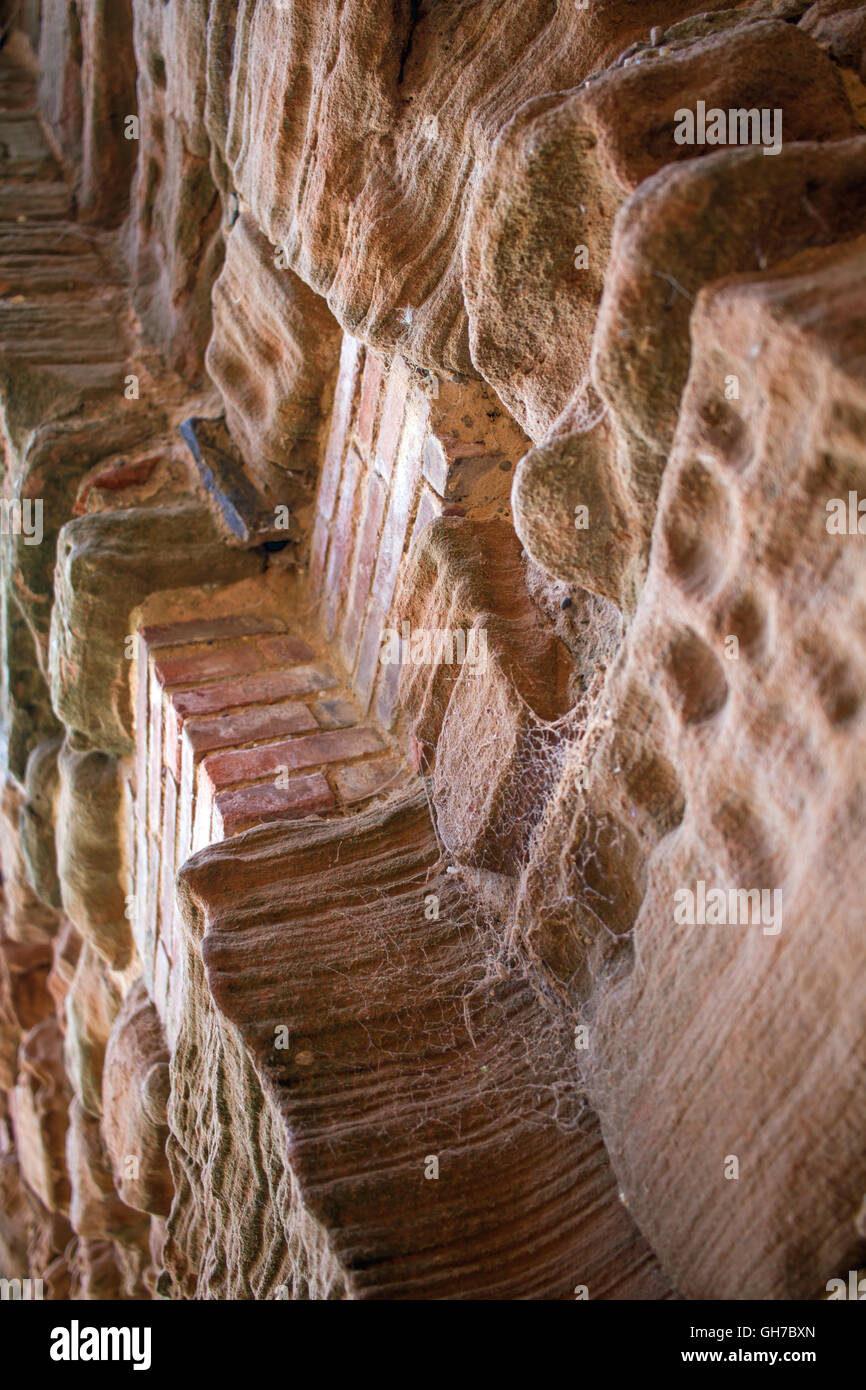 Old Sandstone Castle Ruins Wall Stock Photo - Alamy