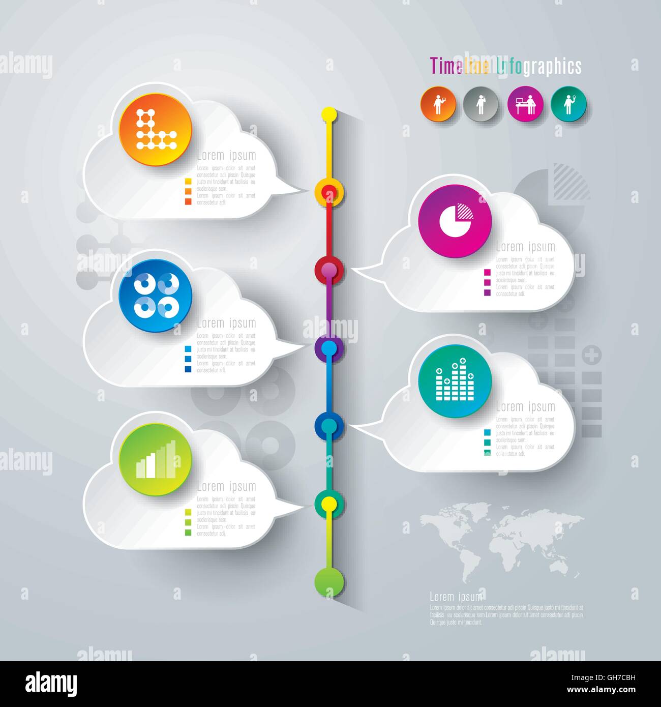 Timeline infographics template vector illustration and business icons ...