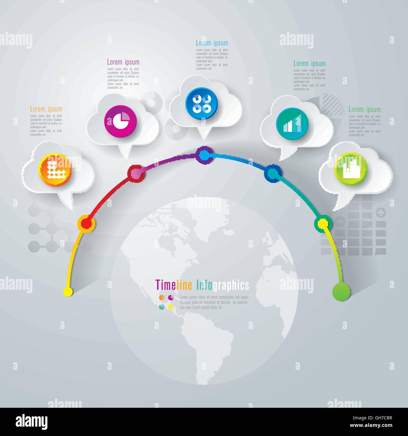 Timeline infographics template vector illustration and business icons ...