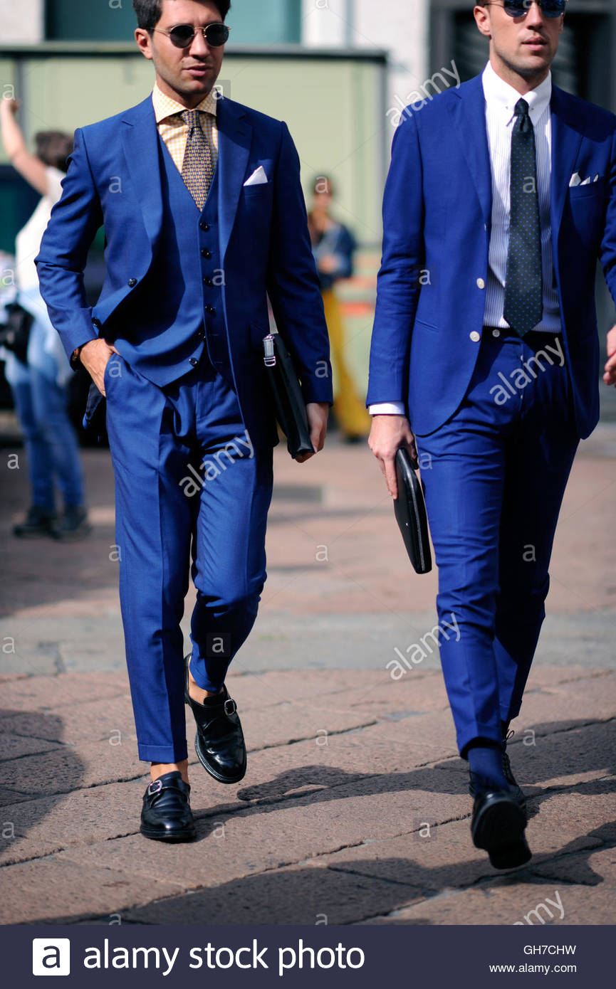 Italian mens style Milan, during Milan Fashion Week Stock Photo ...