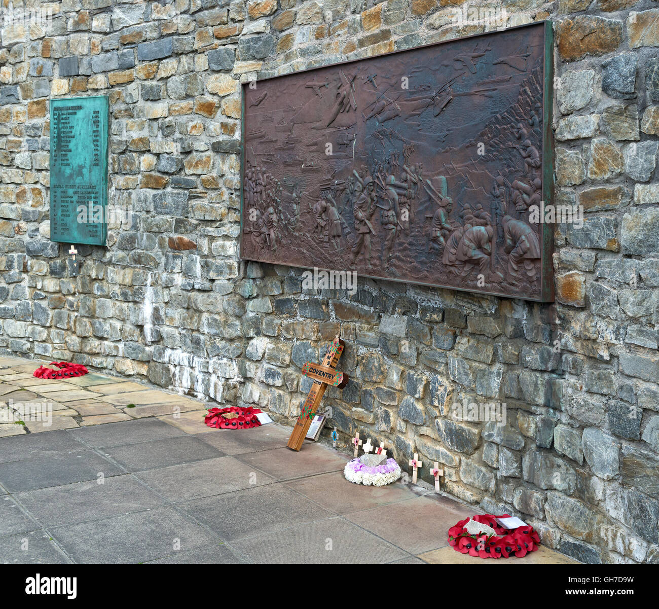 The Falklands conflict memorial on the seafront at Stanley (Port ...