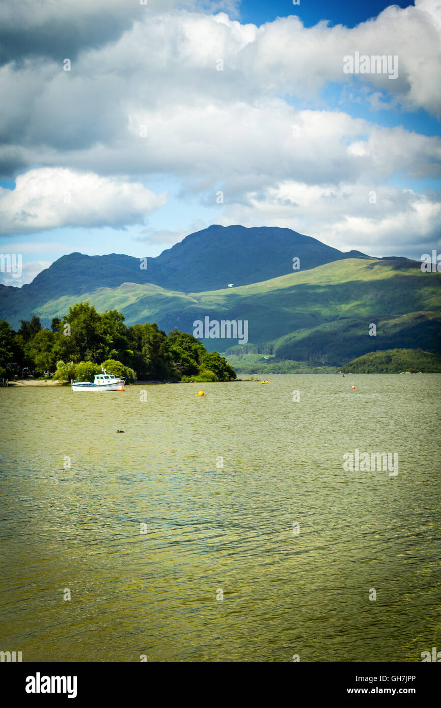Beautiful summer landscape at Loch Lomond in Luss, Scotland, UK Stock ...