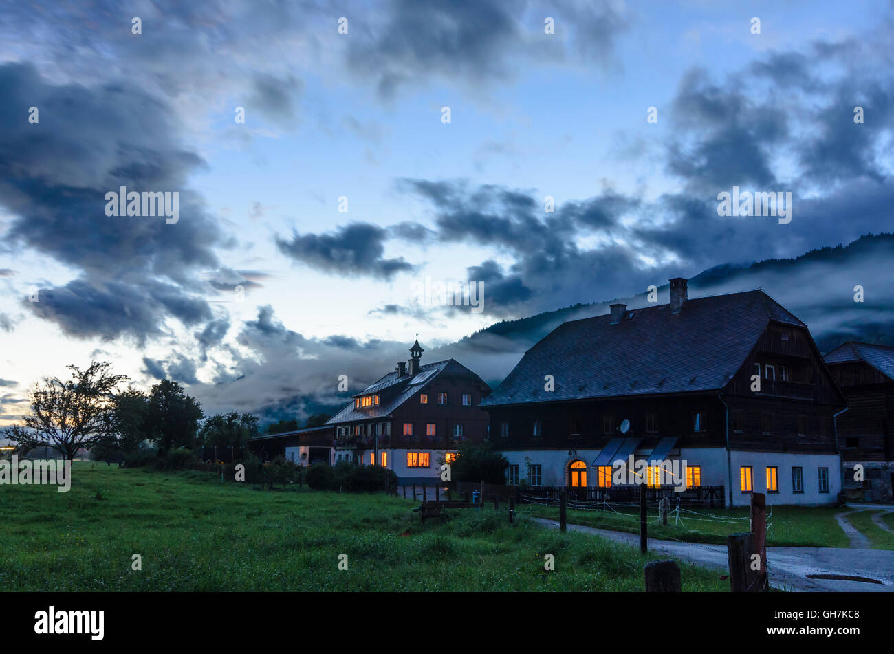 Gröbming: traditional farmhouse with bell on the roof, Austria ...