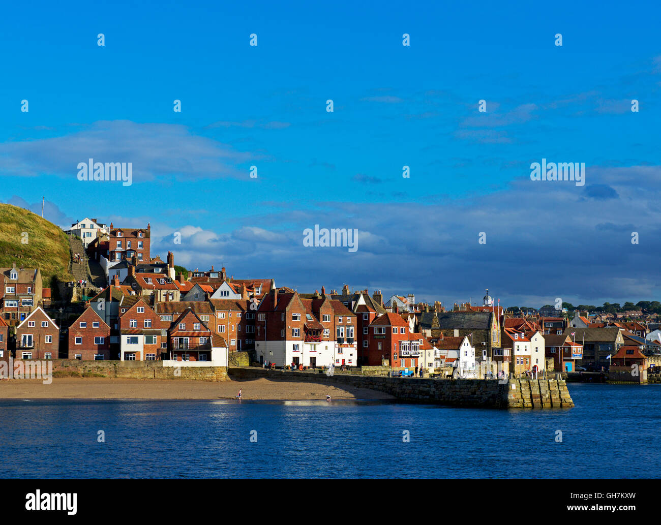 The estuary of the River Esk at Whitby, North Yorkshire, England UK ...