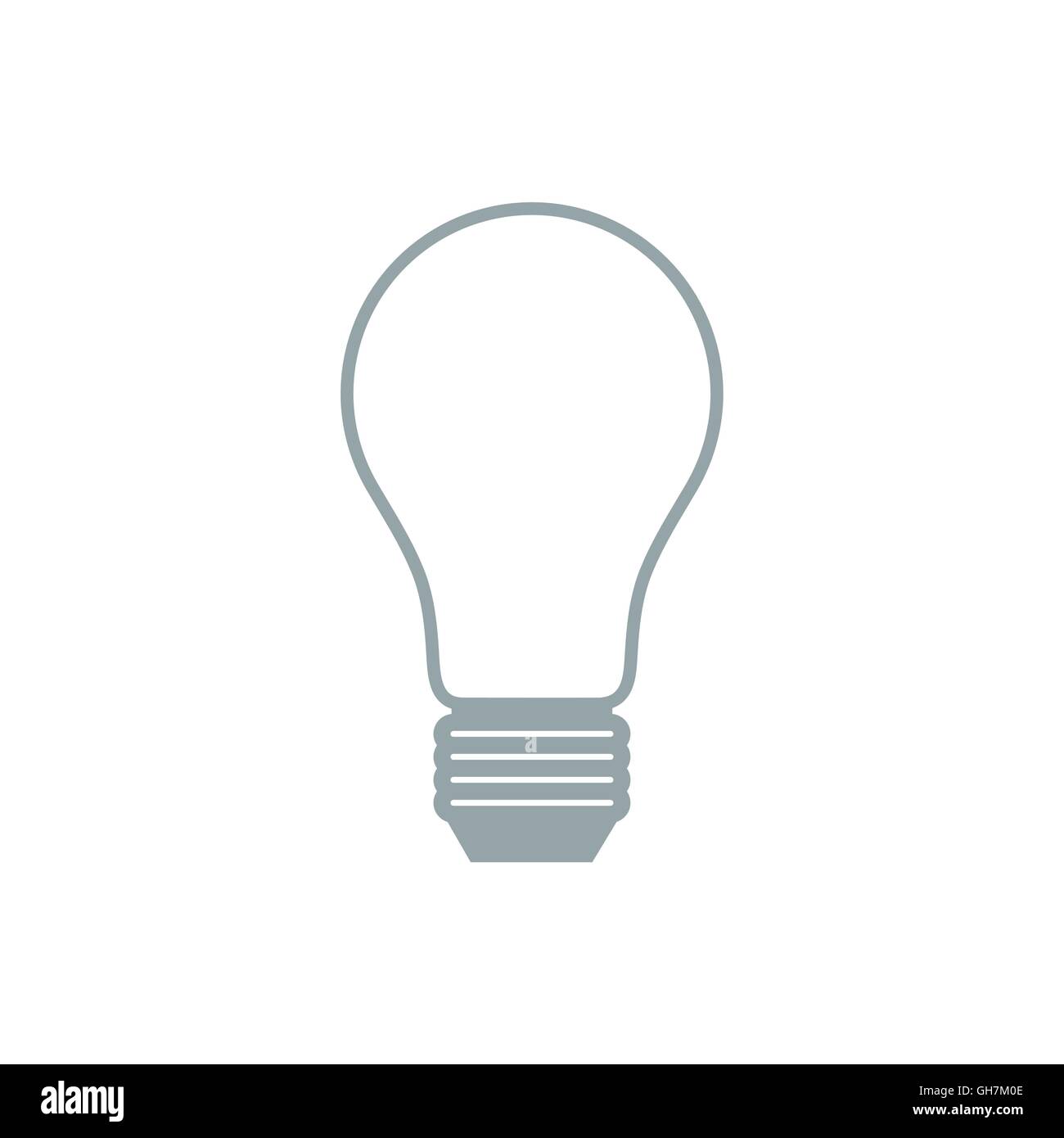 Stylized icon of light bulb on white background Stock Vector Image ...