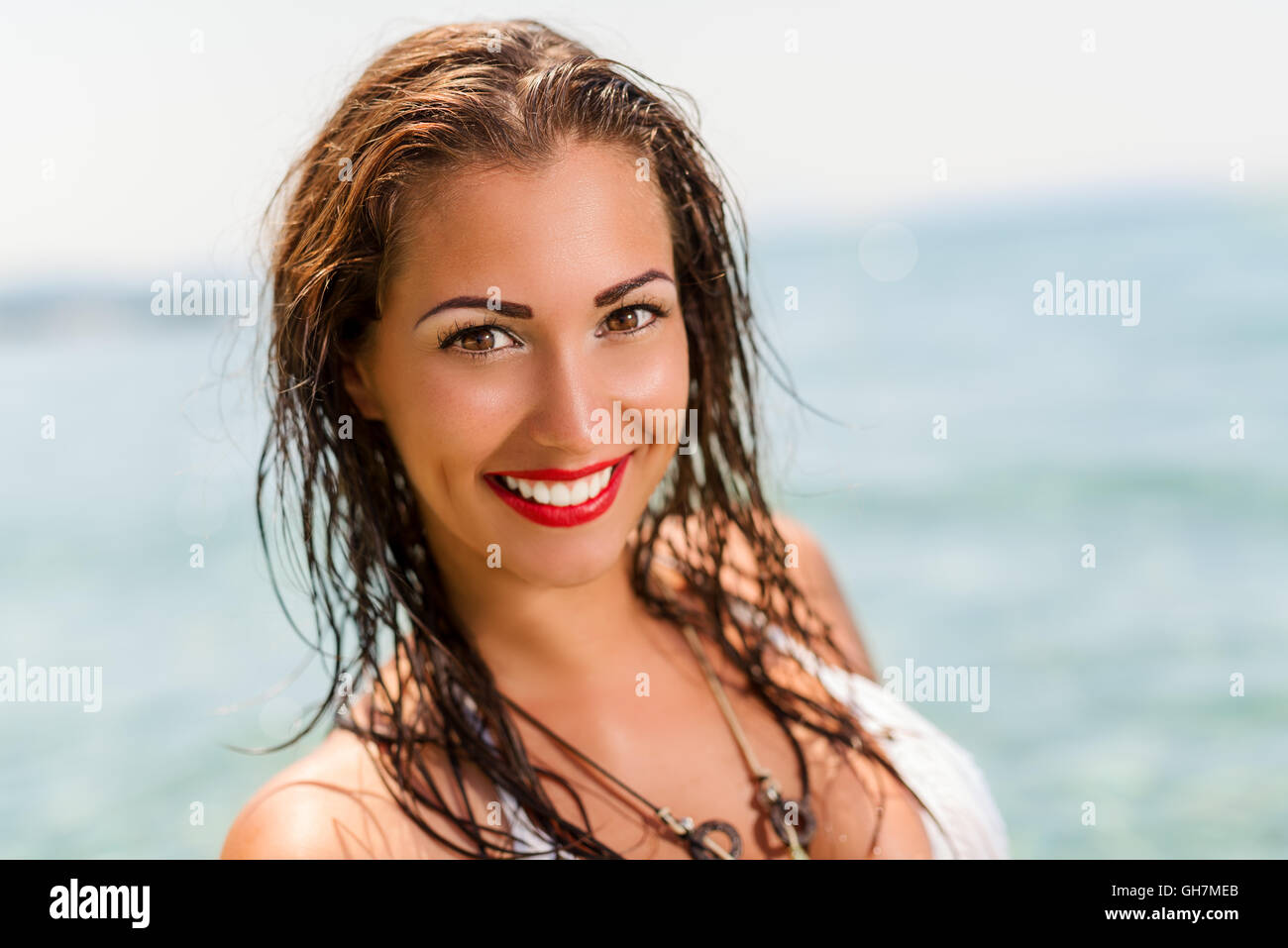 Girl On The Beach Stock Photo - Alamy