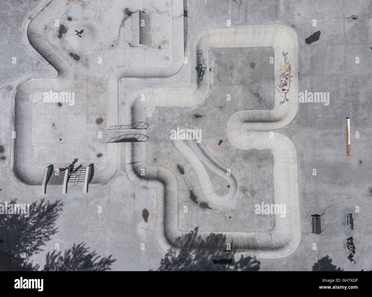 Aerial view of skate park Stock Photo - Alamy