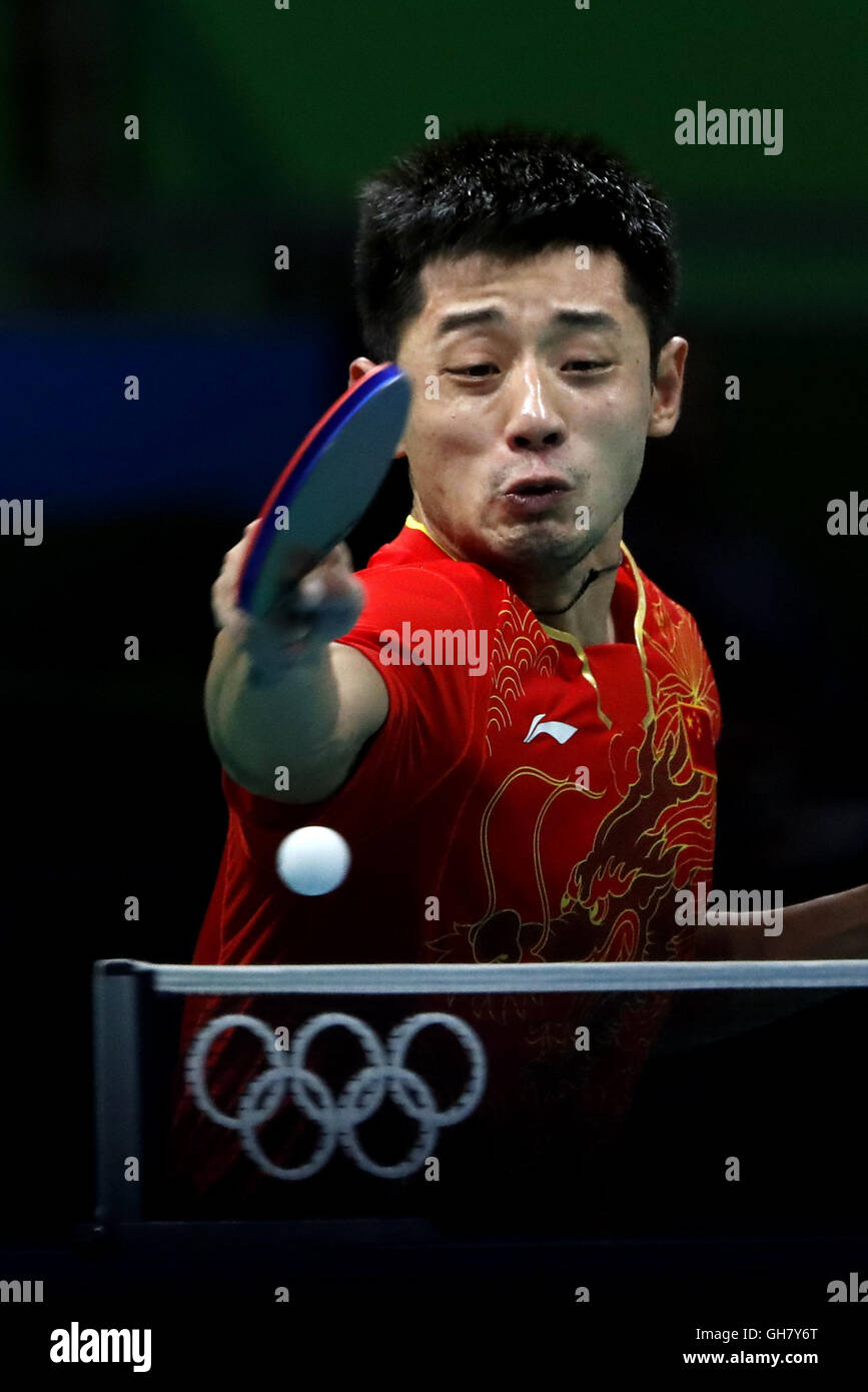 Rio De Janeiro, Brazil. 8th Aug, 2016. Zhang Jike of China competes ...