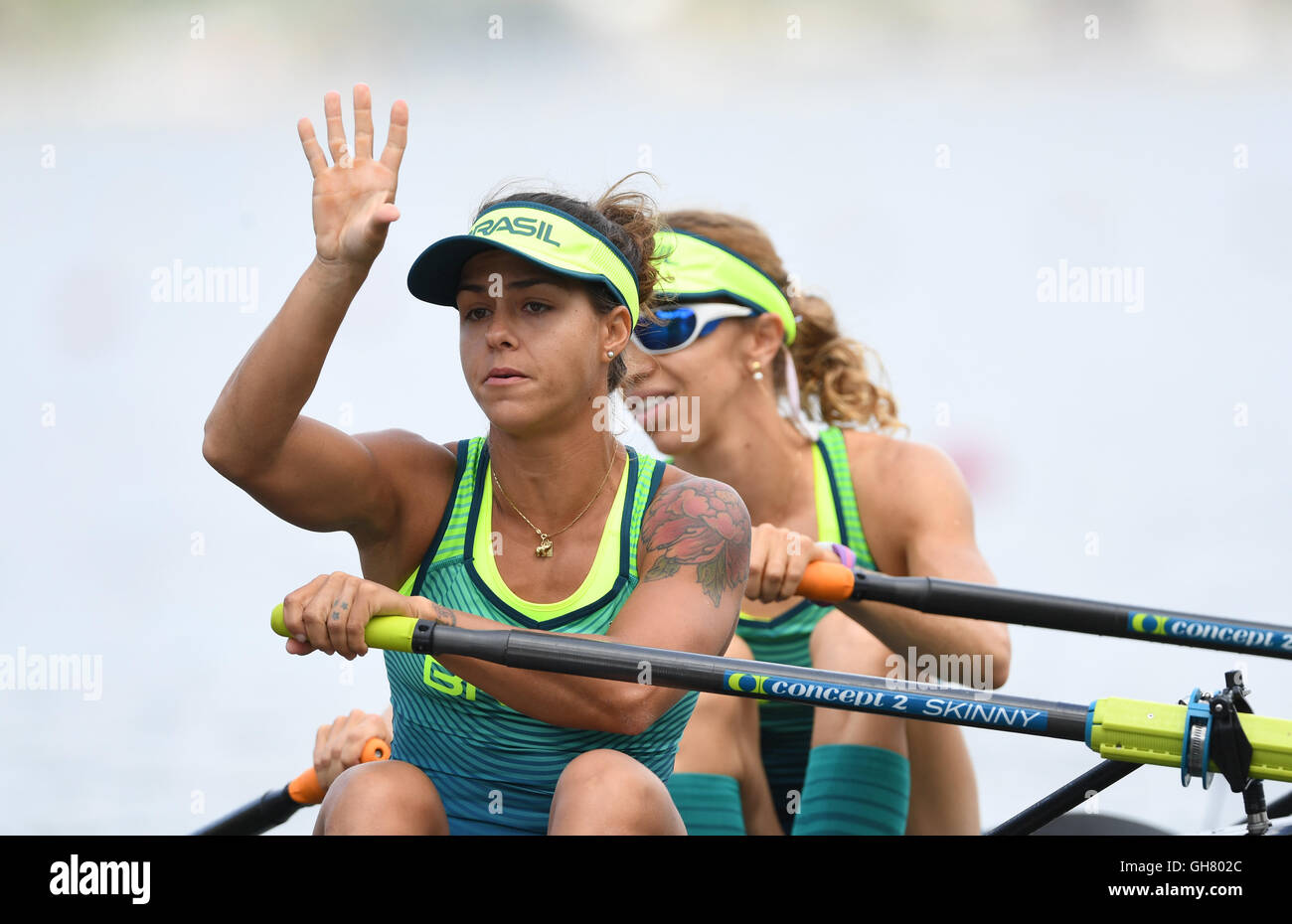 Rio de Janeiro, Brazil. 8th Aug, 2016. Vanessa Cozzi (back) and Fernanda Ferreira of Brazil in ...