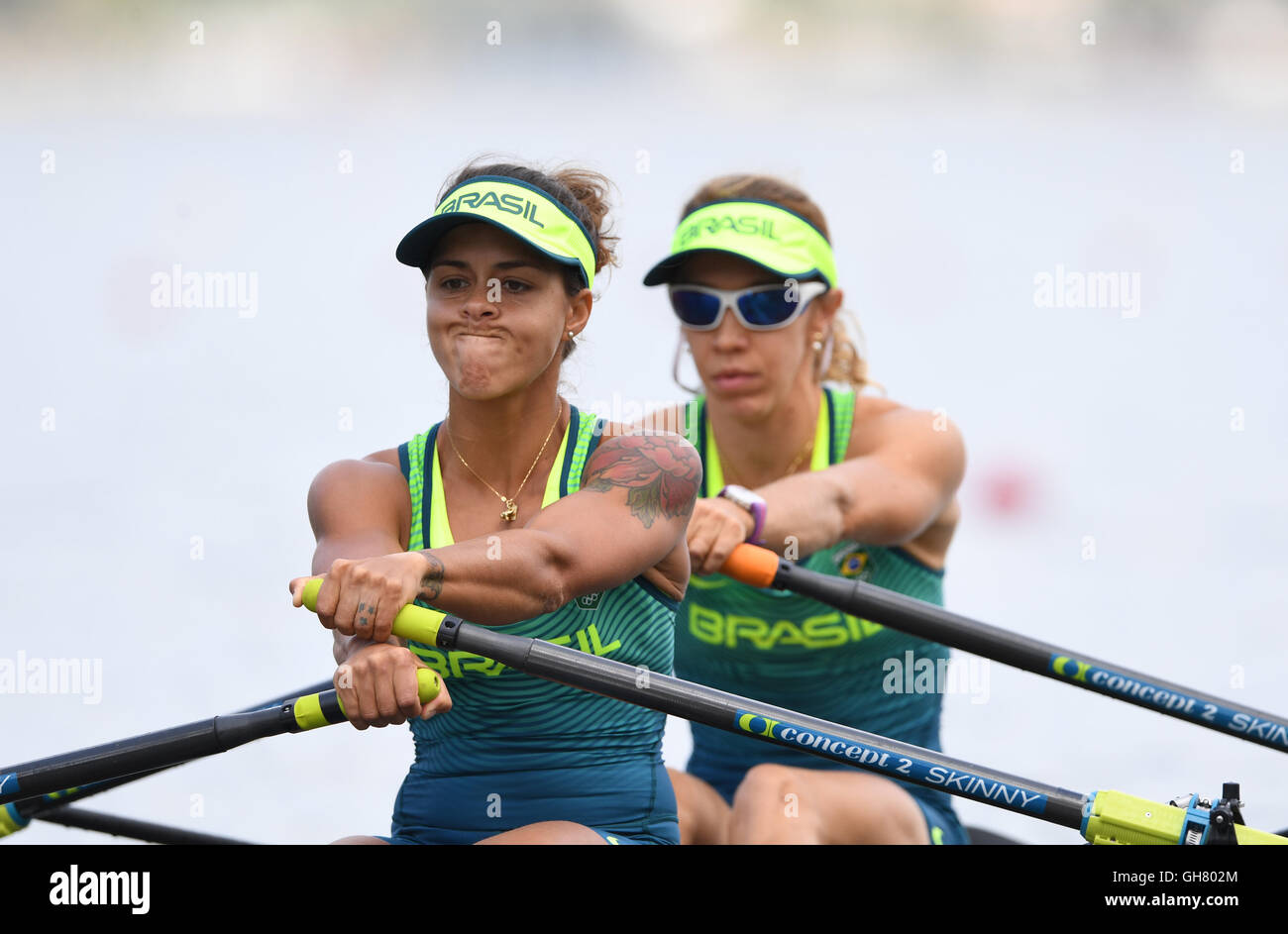 Rio de Janeiro, Brazil. 8th Aug, 2016. Vanessa Cozzi (back) and Fernanda Ferreira of Brazil in ...