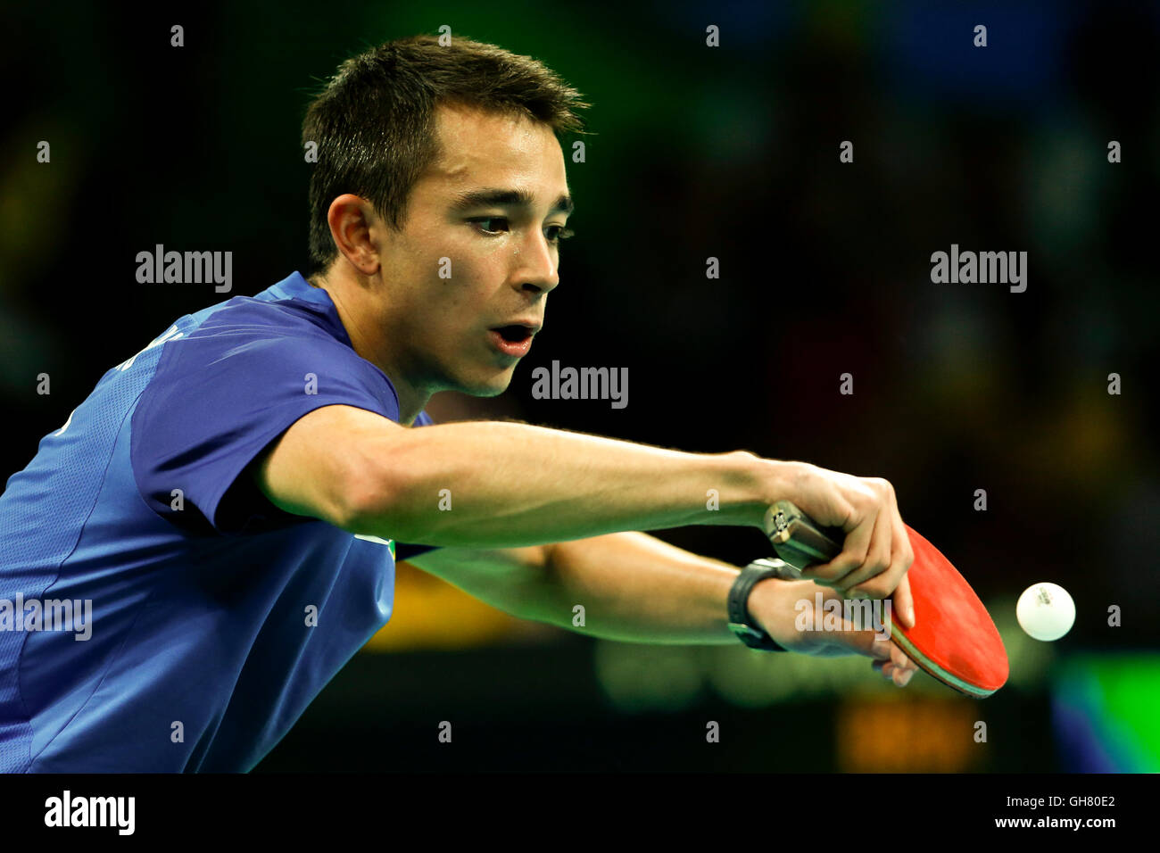 RIO DE JANEIRO, RJ - 08.08.2016: OLYMPICS 2016 TABLE TENNIS - Calderano Hugo (BRA) x Jun ...