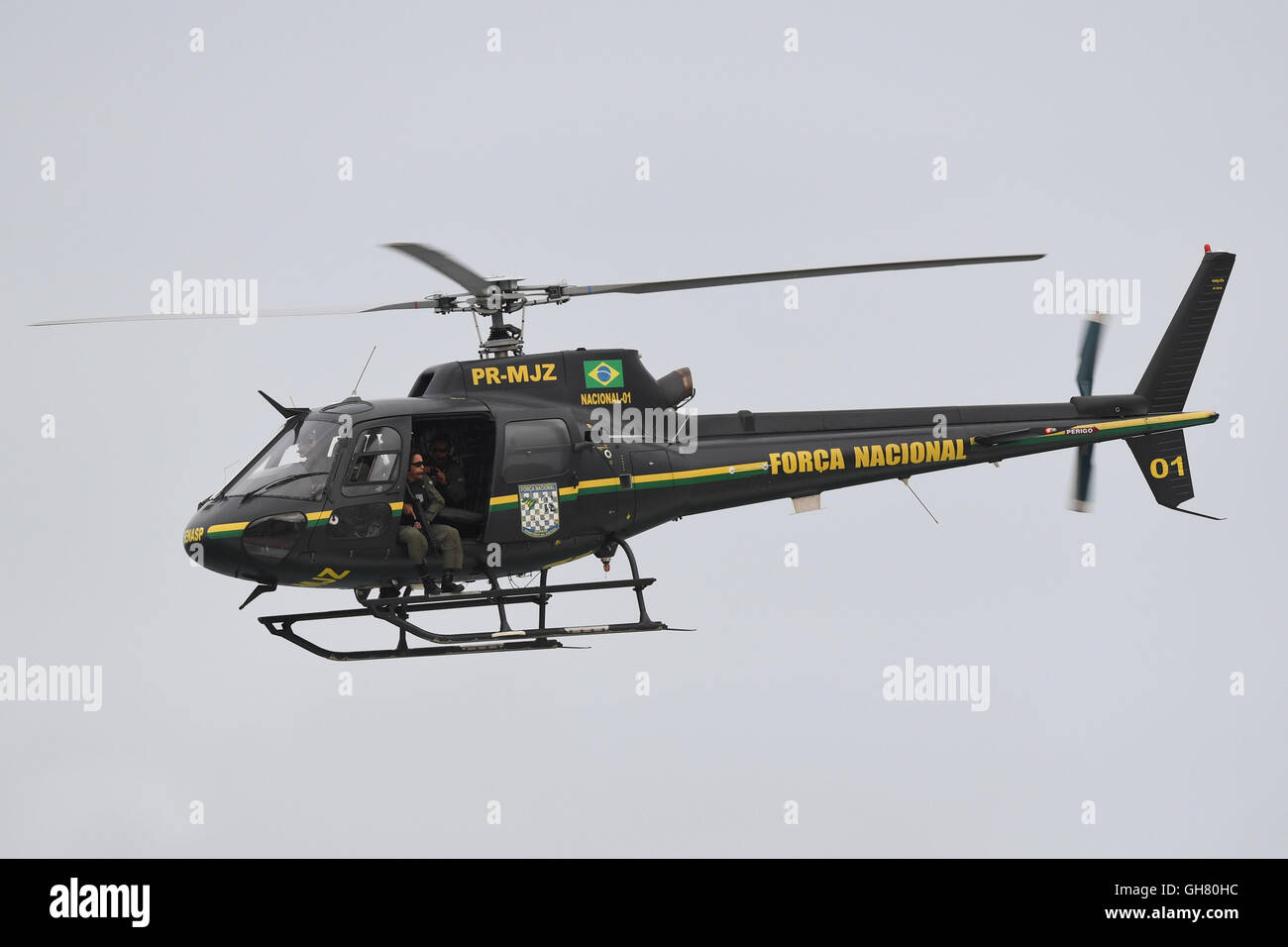 Rio de Janeiro, Brazil. 8th Aug, 2016. A helicopter of the Brazilian ...