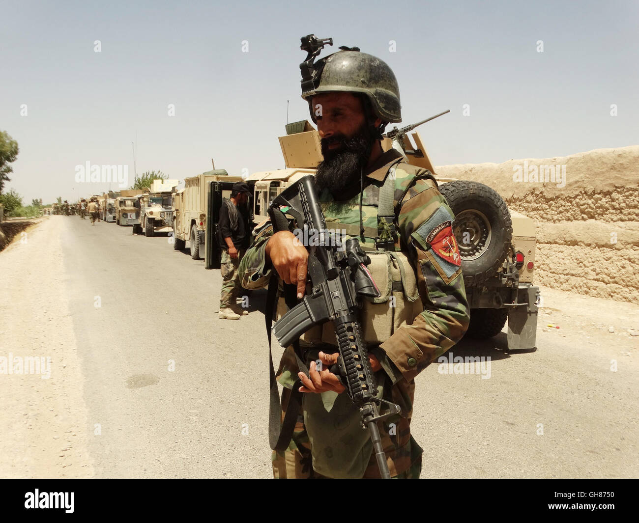 Helmand, Afghanistan. 9th Aug, 2016. A soldier takes part in a military ...