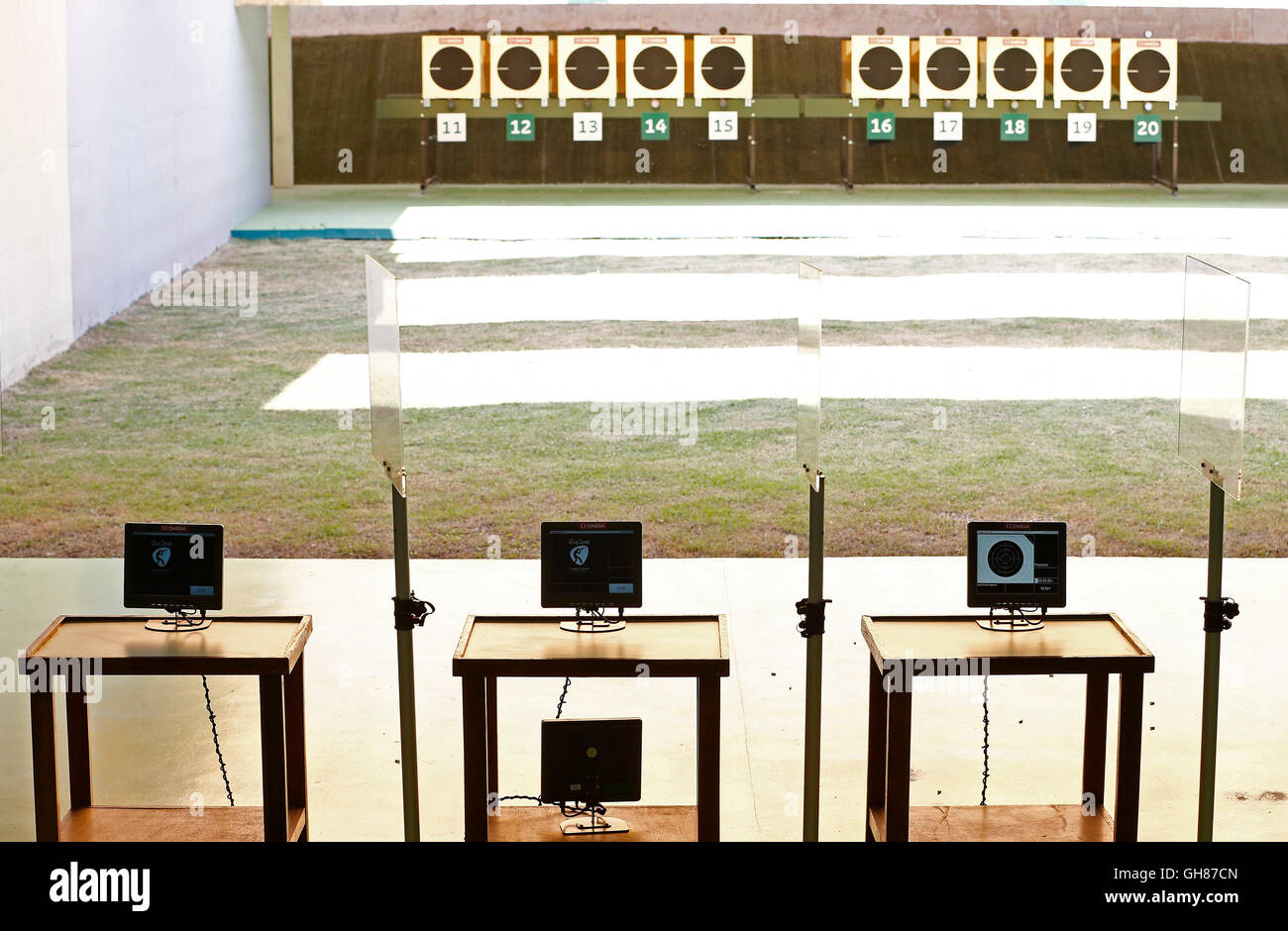 Rio de Janeiro, Brazil. 9th August, 2016. Booth seen during Shooting ...