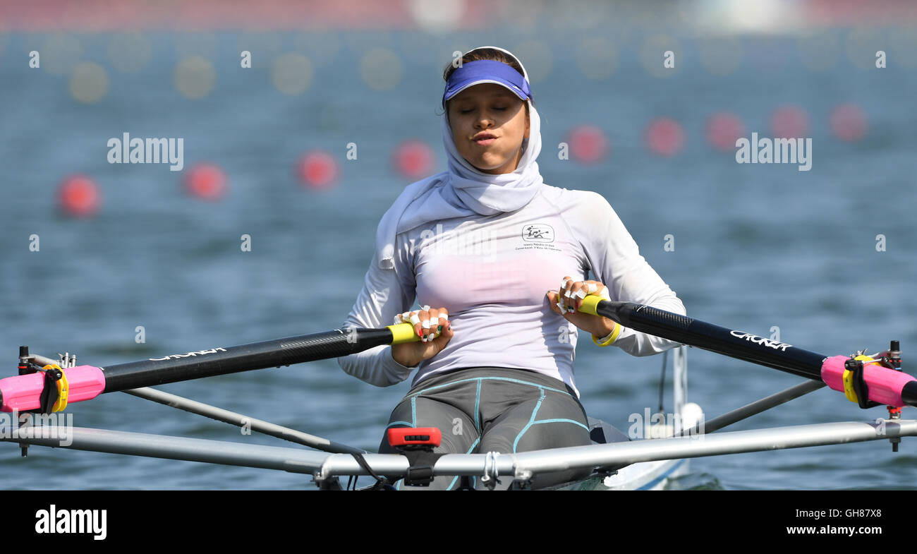 Rio de Janeiro, Brazil. 9th Aug, 2016. Mahsa Javar of Iran competes ...