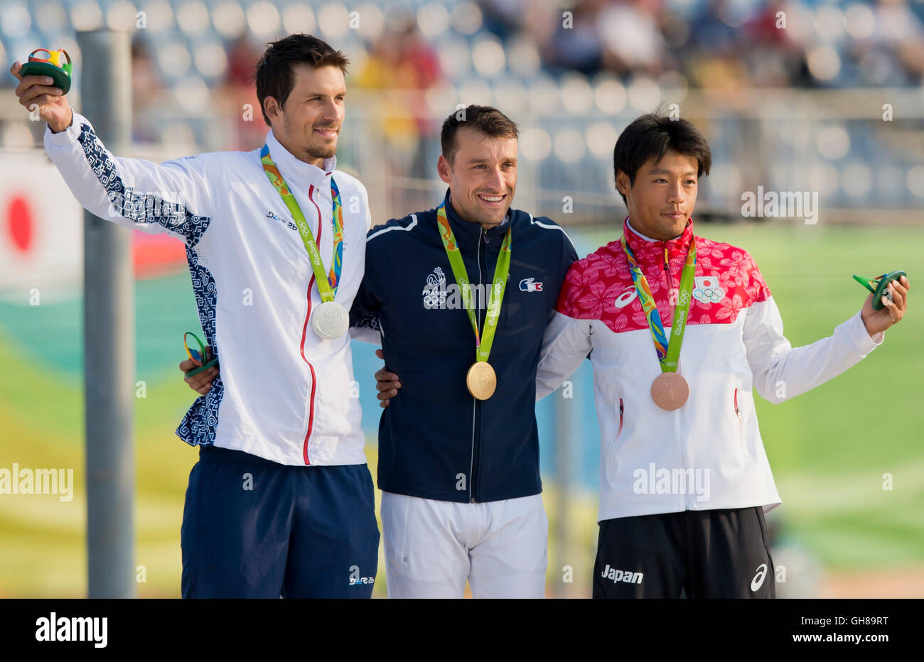 Rio De Janeiro, Brazil. 09th Aug, 2016. From left: second placed Matej ...