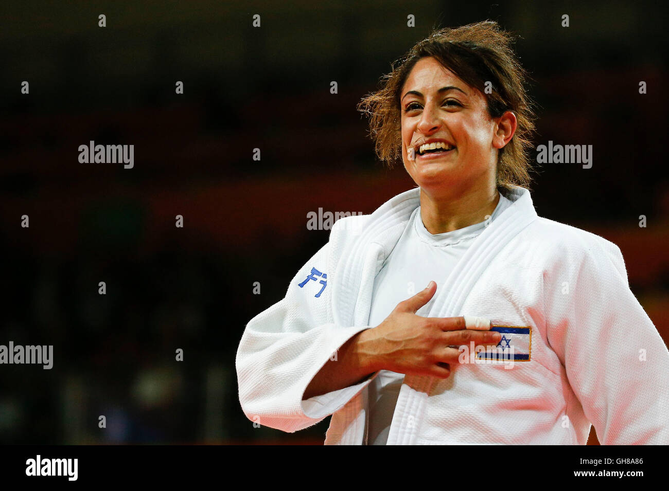 Rio de Janeiro, Brazil. 9th August, 2016. The Israeli judoka Gerb wins ...